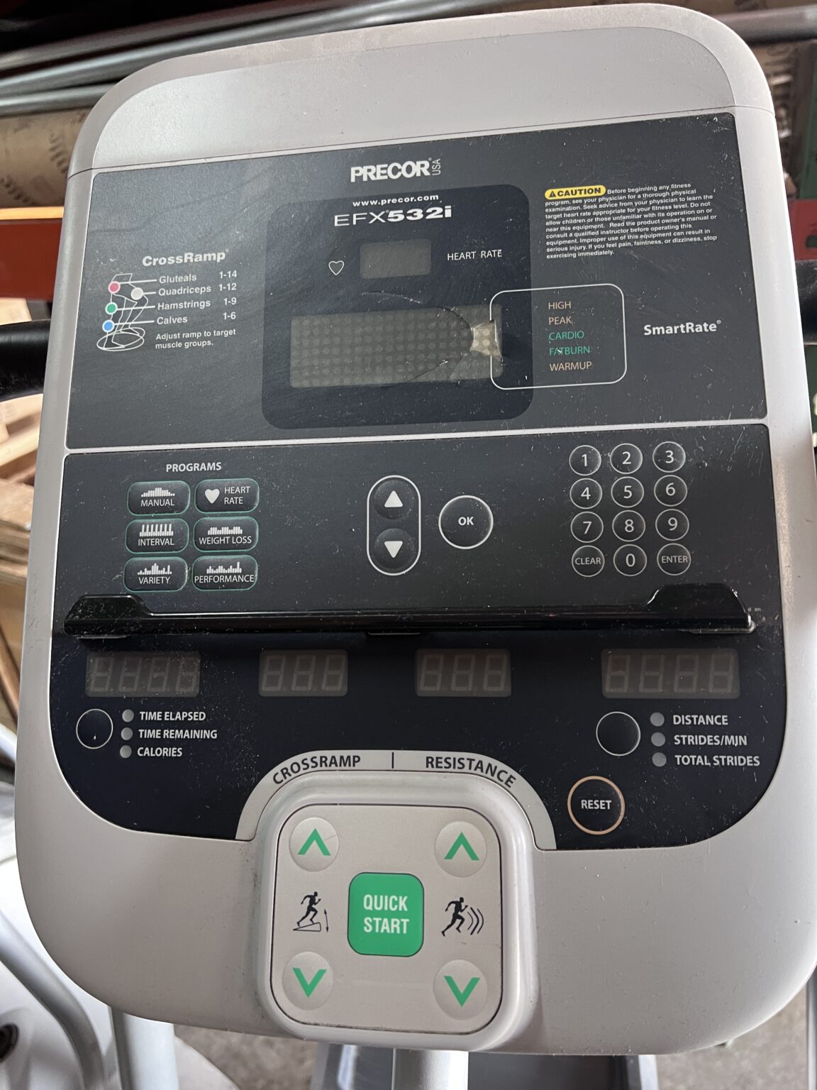 Precor EFX 532i Crosstrainer Elliptical with CrossRamp Incline ...